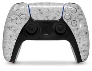 wraptorskinz skin wrap compatible with sony ps5 dualsense controller marble granite 10 speckled black white (controller not included)