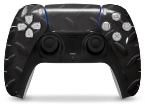 wraptorskinz skin wrap compatible with sony ps5 dualsense controller diamond plate metal 02 black (controller not included)