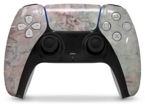 wraptorskinz skin wrap compatible with sony ps5 dualsense controller marble granite 08 pink (controller not included)