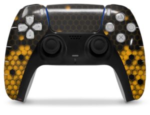 wraptorskinz skin wrap compatible with sony ps5 dualsense controller hex yellow (controller not included)