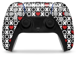 wraptorskinz skin wrap compatible with sony ps5 dualsense controller xo hearts (controller not included)