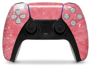 wraptorskinz skin wrap compatible with sony ps5 dualsense controller stardust pink (controller not included)