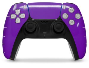 wraptorskinz skin wrap compatible with sony ps5 dualsense controller solids collection purple (controller not included)