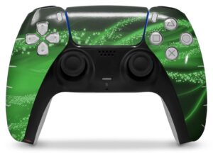 wraptorskinz skin wrap compatible with sony ps5 dualsense controller mystic vortex green (controller not included)