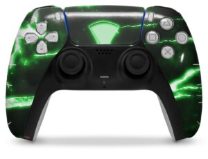 wraptorskinz skin wrap compatible with sony ps5 dualsense controller radioactive green (controller not included)