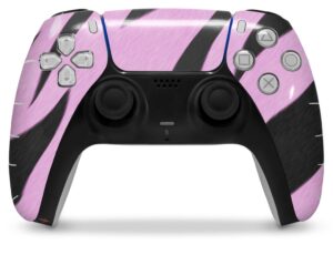 wraptorskinz skin wrap compatible with sony ps5 dualsense controller zebra skin pink (controller not included)