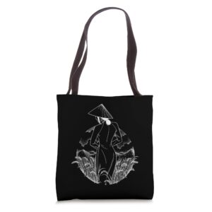 silhouette vietnamese woman unique art vietnam vet-fan tote bag