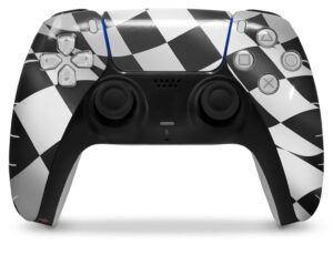 wraptorskinz skin wrap compatible with sony ps5 dualsense controller checkered racing flag (controller not included)