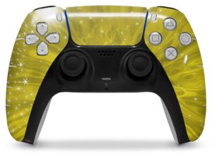 wraptorskinz skin wrap compatible with sony ps5 dualsense controller stardust yellow (controller not included)