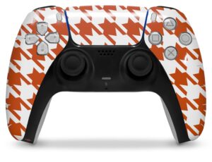 wraptorskinz skin wrap compatible with sony ps5 dualsense controller houndstooth burnt orange (controller not included)