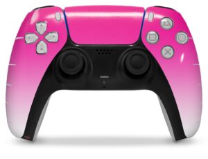 wraptorskinz skin wrap compatible with sony ps5 dualsense controller smooth fades white hot pink (controller not included)