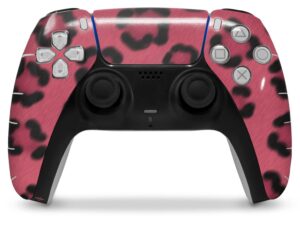 wraptorskinz skin wrap compatible with sony ps5 dualsense controller leopard skin pink (controller not included)