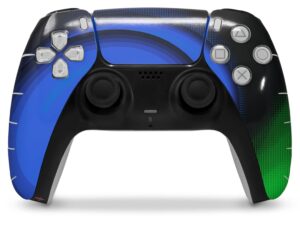 wraptorskinz skin wrap compatible with sony ps5 dualsense controller alecias swirl 01 blue (controller not included)