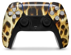 wraptorskinz skin wrap compatible with sony ps5 dualsense controller fractal fur leopard (controller not included)