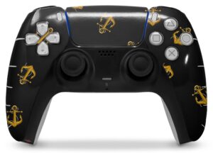 wraptorskinz skin wrap compatible with sony ps5 dualsense controller anchors away black (controller not included)