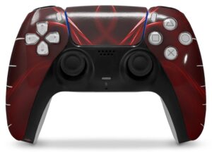 wraptorskinz skin wrap compatible with sony ps5 dualsense controller abstract 01 red (controller not included)