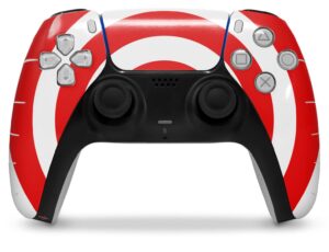 wraptorskinz skin wrap compatible with sony ps5 dualsense controller bullseye red and white (controller not included)