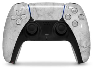 wraptorskinz skin wrap compatible with sony ps5 dualsense controller marble granite 09 white gray (controller not included)