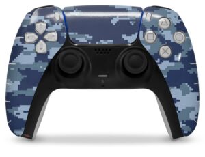 wraptorskinz skin wrap compatible with sony ps5 dualsense controller wraptorcamo digital camo navy (controller not included)