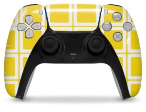 wraptorskinz skin wrap compatible with sony ps5 dualsense controller squared yellow (controller not included)