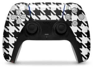 wraptorskinz skin wrap compatible with sony ps5 dualsense controller houndstooth black (controller not included)