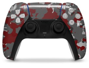 wraptorskinz skin wrap compatible with sony ps5 dualsense controller wraptorcamo old school camouflage camo red dark (controller not included)