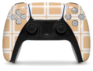 wraptorskinz skin wrap compatible with sony ps5 dualsense controller squared peach (controller not included)