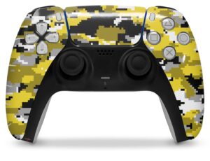 wraptorskinz skin wrap compatible with sony ps5 dualsense controller wraptorcamo digital camo yellow (controller not included)