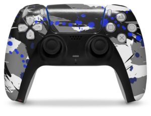 wraptorskinz skin wrap compatible with sony ps5 dualsense controller abstract 02 blue (controller not included)