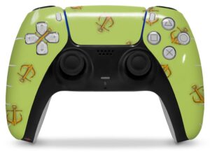 wraptorskinz skin wrap compatible with sony ps5 dualsense controller anchors away sage green (controller not included)