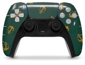 wraptorskinz skin wrap compatible with sony ps5 dualsense controller anchors away hunter green (controller not included)