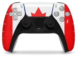 wraptorskinz skin wrap compatible with sony ps5 dualsense controller canadian canada flag (controller not included)