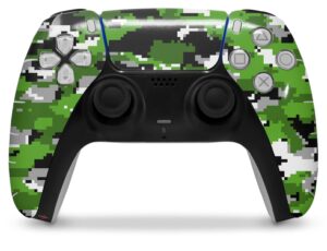 wraptorskinz skin wrap compatible with sony ps5 dualsense controller wraptorcamo digital camo green (controller not included)