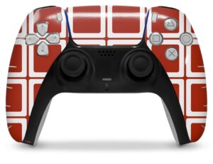 wraptorskinz skin wrap compatible with sony ps5 dualsense controller squared red dark (controller not included)