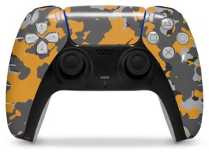 wraptorskinz skin wrap compatible with sony ps5 dualsense controller wraptorcamo old school camouflage camo orange (controller not included)