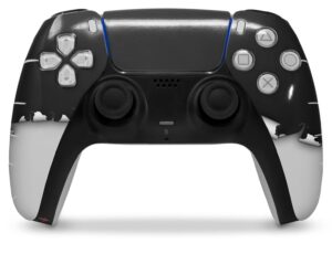 wraptorskinz skin wrap compatible with sony ps5 dualsense controller ripped colors black gray (controller not included)