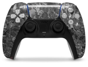 wraptorskinz skin wrap compatible with sony ps5 dualsense controller marble granite 06 black gray (controller not included)