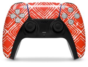 wraptorskinz skin wrap compatible with sony ps5 dualsense controller wavey red (controller not included)