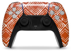 wraptorskinz skin wrap compatible with sony ps5 dualsense controller wavey burnt orange (controller not included)