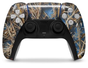 wraptorskinz skin wrap compatible with sony ps5 dualsense controller wraptorcamo grassy marsh camo neon blue (controller not included)