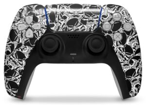 wraptorskinz skin wrap compatible with sony ps5 dualsense controller scattered skulls black (controller not included)