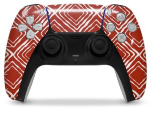 wraptorskinz skin wrap compatible with sony ps5 dualsense controller wavey red dark (controller not included)