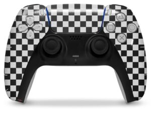 wraptorskinz skin wrap compatible with sony ps5 dualsense controller checkered canvas black and white (controller not included)