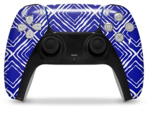 wraptorskinz skin wrap compatible with sony ps5 dualsense controller wavey royal blue (controller not included)