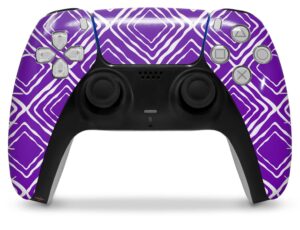 wraptorskinz skin wrap compatible with sony ps5 dualsense controller wavey purple (controller not included)