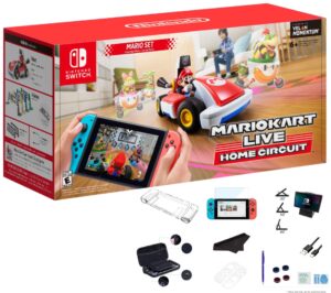 galliumpi newest nintendo mario kart live: home circuit - mario set edition - red - family holiday gaming for nintendo switch or switch lite 13-in-1 accessories bundle for nintendo switch