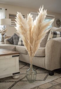 48" extra large pampas grass stems beige- 4 pampas stems - tall-pampas grass for floor vase - wedding decoration