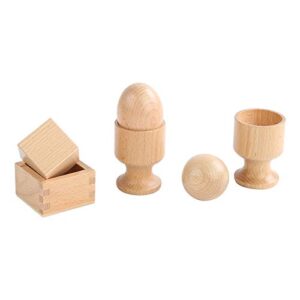 adena montessori inspired 3d object fitting exercise - wooden toys for fine motor skills - 6-12 months educational baby toy set