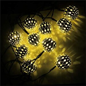 wessd solar powered string led globe string lights, outdoor starry lights, moroccan fairy lights, backyard lamp for home, garden, party, festival decoration