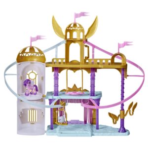 my little pony: a new generation movie royal racing ziplines - 22-inch castle playset toy with 2 moving ziplines, princess pipp petals figure